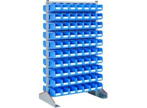 4250692930833 - Ständerregal zweiseitig B 1130 x T 700 x H 1885 mm 140 x 3 l blau