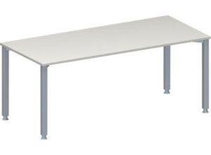 4251898814545 - Genius Konferenztisch MODENA FLEX Rechteck 4-Fuß Quadratrohr B 1800 x T 800 x H 720-840 mm lichtgrau weißaluminium RAL 9006