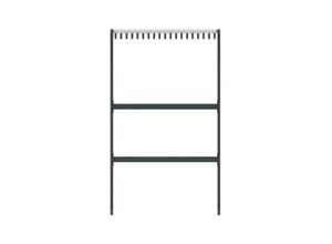 8713147551565 - Wandgarderobe Functionals TERTIO DV2 freistehend 38 Haken B 1000 mm Aluminium Stahl Kunststoff silber-dunkelgrau