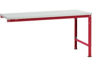 4045916151008 - AU80913003 Arbeits-Anbautisch UNIVERSAL Spezial mit Melaminplatte BxTxH = 1750 x 1000 x 722-1022 mm Rubin-Rot