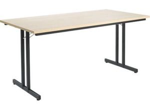 8697837506663 - Klapptisch mit extrastarker Platte Höhe 720 mm 1600 x 700 mm Gestell schwarz Platte Buche-Dekor