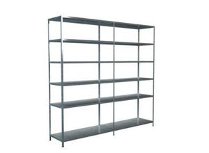 4004514123121 - Steckregal Stecksystem Grund- und Anbauregal Regale Metall verzinkt 2300x2400x500 mm 12 Böden Gr B H T 240 cm x 230 cm x 50 cm silberfarben Werkstatt-Regale
