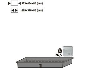 4250101100116 - Einlegewanne für asecos Sicherheitsschränke der UB90 und UB30 Serie Polypropylen B 925 x T 434 x H 88 mm 265 l