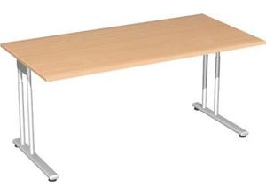 4038933479590 - Schreibtisch PALENQUE C-Fuß Rechteck B 1600 x T 800 x H 680-820 mm Buche