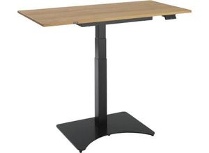 5900978465090 - Home Office Tisch elektrisch höhenverstellbar Rechteck Standfuß B 1150 x T 550 x H 640-1100 mm Hickory-Eiche schwarz + Memory-Bedienpanel