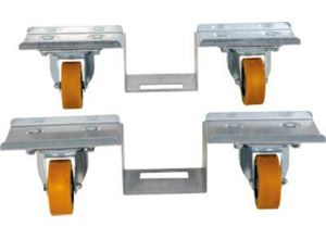 4260507758903 - Euro-Paletten-Roller Set für 1 Euro-Palette 2 Roller mit jeweils 2 Lenkrollen bis 1000 kg Aluminium PU