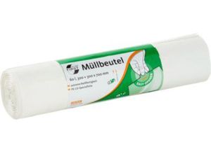 4001553365192 - Mülleimerbeutel LDPE 23 µm 60 l BxH 600 x 700 mm weiß VE 600 Stk ab 4 VE kaiserkraft