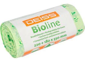 4001553060653 - DEISS Bioline Bioabfallsäcke Biofolie Ecovio natur B 220+180 x H 550 10 Liter 480 Stück