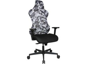 4014296953700 - Bürostuhl Sitness RS Sport Camouflage mit Armlehnen 3D-Synchronmechanik Muldensitz Kopfstütze grauweiß schwarz