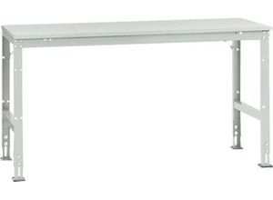 4045916000832 - AU40877035 Arbeits-Grundtisch UNIVERSAL Standard mit Kunststoffplatte BxTxH = 1750x800x760-870 mm Lichtgrau (RAL 7035)