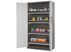 4054923053670 - Chemikalienschrank Asecos CS-CLASSIC Flügeltür 4 Auszugswannen 1055x520x1950 mm lichtgrau