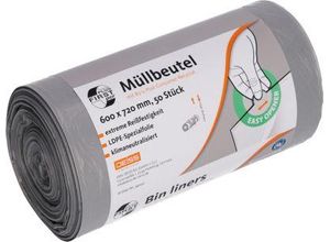 4001553340427 - FIRST PLUS Müllbeutel mit Tragegriff LDPE 14 µm grau B 600 x H 720 mm 60 Liter 1000 Stück