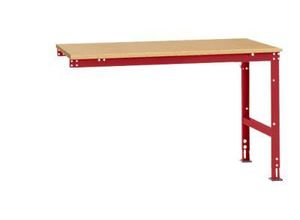 4045916104998 - AU60653003 Arbeits-Anbautisch UNIVERSAL Standard mit Multiplexplatte BxTxH = 1500 x 1000 x 760-870 mm Rubin-Rot