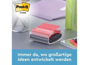 4891203054398 - Post-it® Haftnotizenspender PRO-W12N weiß-transparent + Haftnotizen Super Sticky Z-Notes B 76 x T 76 mm farbig PEFC®-Papier 12 Blöcke 90 Blatt Block