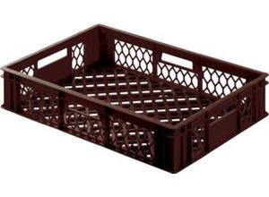 4026698004287 - Euro Box Bäcker- und Cateringkasten (Gläserkasten) lebensmittelecht Inhalt 253 L durchbrochene Version braun