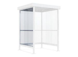 4250366526829 - Wsm Walter Solbach Metallbau - Seitenwand zu verzinkten Raucherunterständen TxH 1500x2350 mm Well-Polycarbonat Anlehnbügel verzinkt