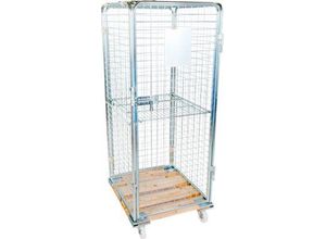 4260474940462 - Rollbehälter mit Holzrollplatte 724 x 815 x 1800 mm mit Zwischenboden