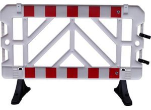 4250410151007 - Absperrgitter Kunststoff BxH 1500x1000 mmweiß rot ohne Befestigungsmaterial