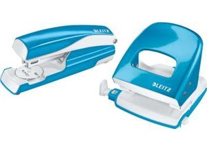 4250510870112 - LEITZ® Bürolocher + Tischheftgerät Wow SET metallic-blau