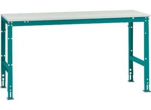 4045916078688 - AU40875021 Arbeits-Grundtisch UNIVERSAL Standard mit Kunststoffplatte BxTxH = 1750x800x760-870 mm Wasserblau
