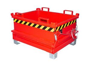 4052462067707 - Mini-Klappbodenbehälter gerade LxBxH 800x1000x625 mm Vol 024 cbm lackiert RAL 3000 feuerrot