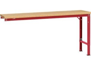 4045916157765 - AU80853003 Arbeits-Anbautisch UNIVERSAL Spezial mit Multiplexplatte BxTxH = 1750 x 800 x 722-1022 mm Rubin-Rot