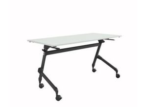 4251898824018 - Select Klapptisch mit Rollen Rechteck Vierkantrohr B 1400 x T 600 x H 720 mm lichtgrau schwarz
