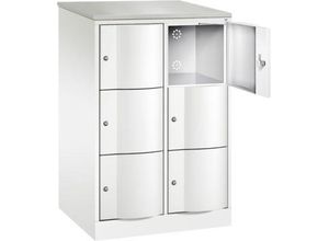 4064615391799 - Schließfachschrank Resisto 2 Abteile 6 Fächer B 772 x T 640 x H 1255 mm Verkehrsweiß