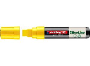 4057305072658 - Lackmarker 52 EcoLine Schreibfarbe Gelb Keilspitze Strichstärke 4-15 mm mit Kappe wasserbasiert nachfüllbar 5 Stück