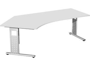 4038933066271 - Winkelschreibtisch 135° ALICANTE C-Fuß Ansatz links B 2166 x T 800 x H 680-820 mm lichtgrau