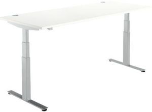 4250510860861 - Select Schreibtisch DRIVE UP 2 elektrisch höhenverstellbar Rechteck T-Fuß B 1800 x T 800 x H 630-1290 mm weiß weißaluminium