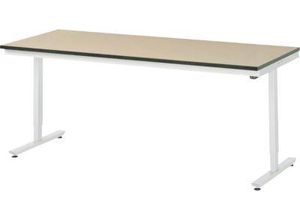 4040376062413 - Rau Arbeitstisch Adlatus elektrisch höhenverstellbar 22 mm MDF-Platte bis 150 kg B 2000 x T 800 x H 720-1120 mm braun lichtgrau