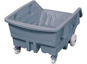 4250101111112 - Asecos - Muldenkippbehälter aus pe Vol 05 cbm LxBxH 1440x960x825 mm Traglast 150 kg mit Radsatz Farbe grau
