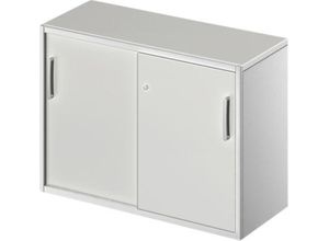 4051273737359 - Genius Beistellschrank TETRIS SOLID 2 OH in Schreibtischhöhe B 1000 mm 25 mm Abdeckplatte lichtgrau weißalu