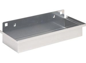 4051273794437 - Ablageschale für FS Putzmittelschränke Stahlblech weißaluminium RAL 9006 B 135 x T 320 x H 55 mm