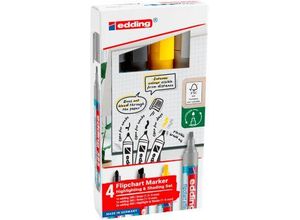 4004764986736 - Flipchart Effektmarker Set 385 4-teilig Schreibfarbe Schwarz flexible Pinselspitze Strichstärke 1-5 mm nachfüllbar