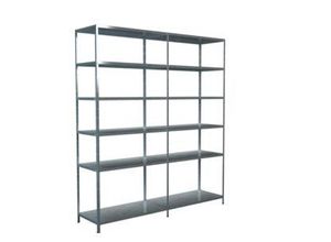 4004514123107 - Steckregal Stecksystem Grund- und Anbauregal Regale Metall verzinkt 2300x2000x500 mm 12 Böden Gr B H T 200 cm x 230 cm x 50 cm silberfarben Werkstatt-Regale
