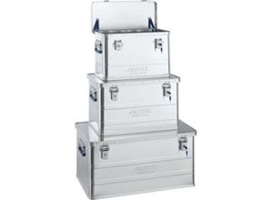 4014688119998 - Transportbox CLASSIC 3er-Set mit 1 x 33 l 1 x 53 l & 1 x 93 l Zylinderschlösser Aluminium silber