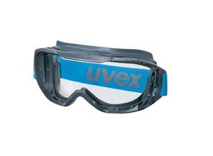 4031101942308 - Schutzbrille megasonic ergonomisch unbegrenztes Sichtfeld als Überbrille geeignet UV-Schutz beschlagfrei Kunststoff anthrazit-blau