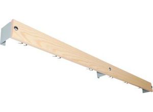 4030426187425 - Hakenleiste für Umkleidebank-System 2000 mm lang Holz lichtgrau
