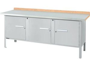 4051273777553 - Kastenwerkbank Select PWi 200-3 ESD Buche-Multiplexplatte mit Stahlabdeckung bis 750 kg B 2000 x T 700 x H 840 mm Weißaluminium