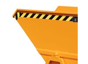 4052462044487 - Kippmulde Bauer KS 700 Stahl orange B 1340 x T 1200 x H 1275 mm 700 l bis 1000 kg Rollen manuelle Kippvorrichtung