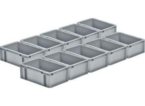 4251898827576 - Euro Box SSI Schäfer EF 3120 42 l L 300 x B 200 x H 120 mm grau 10 Stück