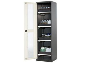 4054923051560 - Chemikalienschrank Asecos CS-CLASSIC-G Flügeltür und Glasausschnitt 4 Auszüge H 1950 mm reinweiß