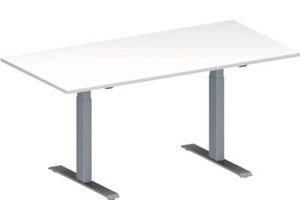 4251898817850 - Genius Konferenztisch MODENA FLEX Rechteck T-Fuß Rechteckrohr B 1600 x T 800 x H 650-850 mm weiß weißaluminium RAL 9006