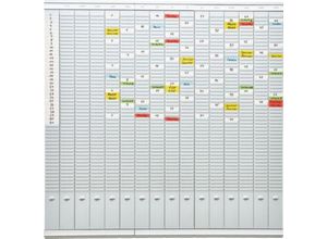 4016946210522 - FRANKEN T-Kartentafel Jahresplaner für 15 Monate plus Index 1008 x 1008 cm 16 Träger 50 Schlitze PV-SET5
