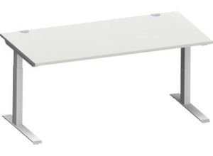 4250510876244 - Genius Schreibtisch MODENA FLEX C-Fuß-Rechteckrohr B 1600 x T 800 mm lichtgrau weißalu