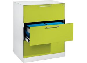4065714926943 - Hängeregistraturschrank ASISTO C 3000 3 Schubladen 2-bahnig B 800 mm weiß viridingrün