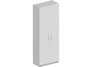 4051273728432 - Genius Garderobenschrank TETRIS SOLID 6 Ordnerhöhen 1 Fachboden Kleiderstange abschließbar B 800 x T 412 x H 2239 mm weißalu weiß