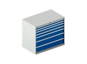 4051273685469 - Select Schubladenschrank 64-36 7 Schübe bis 75 kg B 1193 x T 725 x H 1000 mm lichtgrau enzianblau